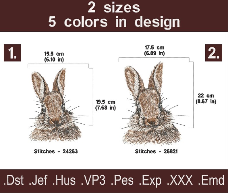 Bunny Machine Embroidery Designs Animals Embroidery - Etsy