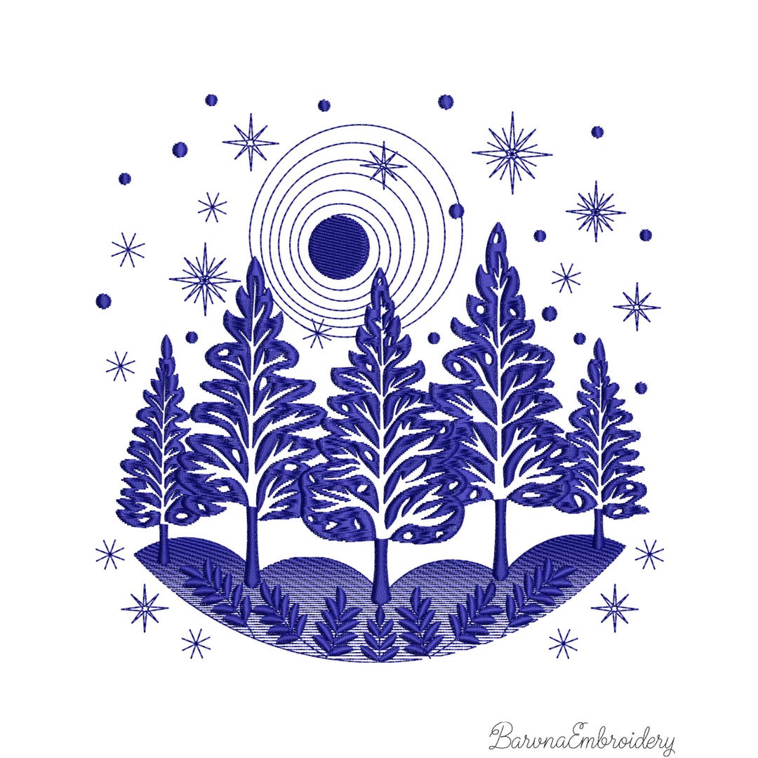 Winter Landscape Machine Embroidery Designs, Instant Download - Etsy