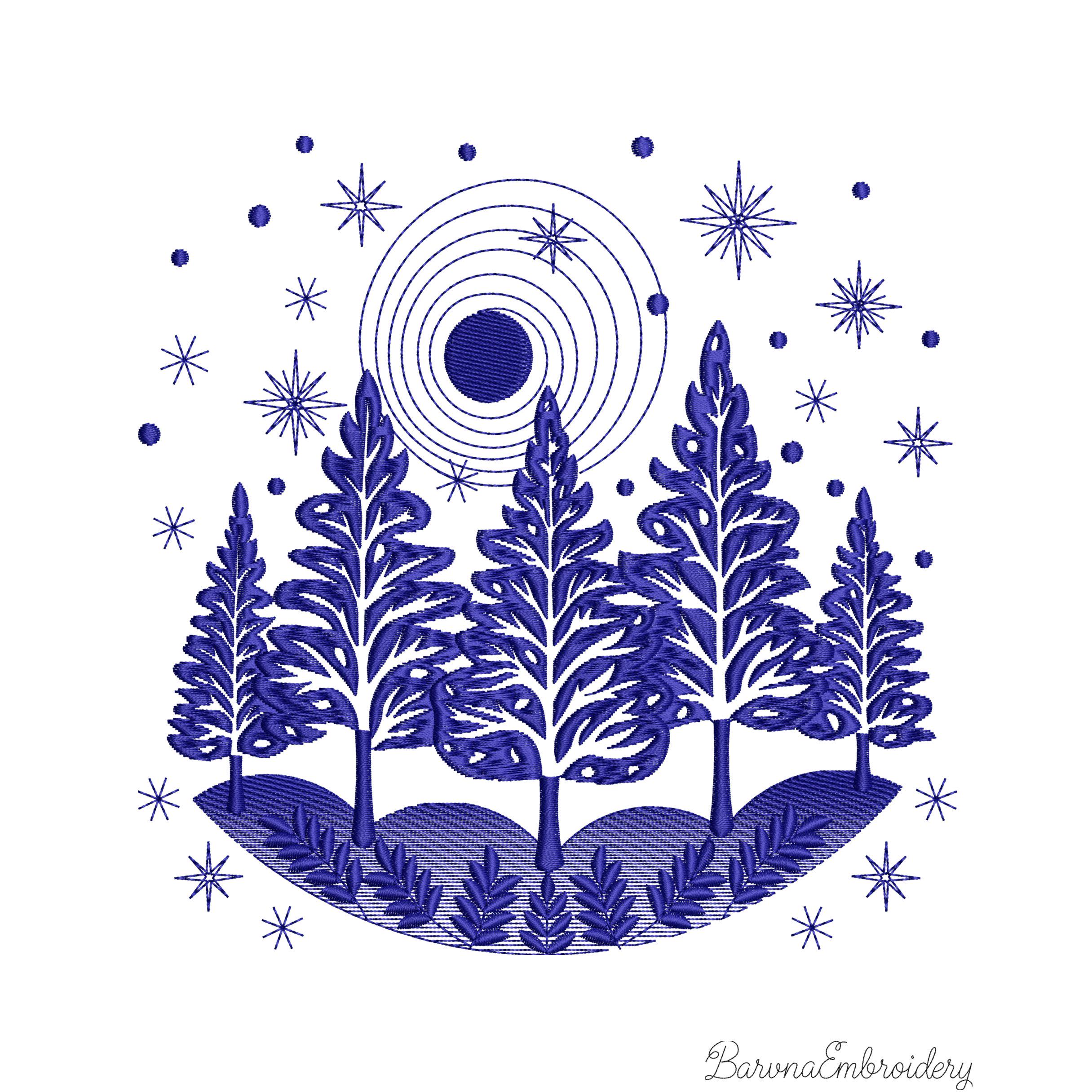 Winter Landscape Machine Embroidery Designs, Instant Download - Etsy