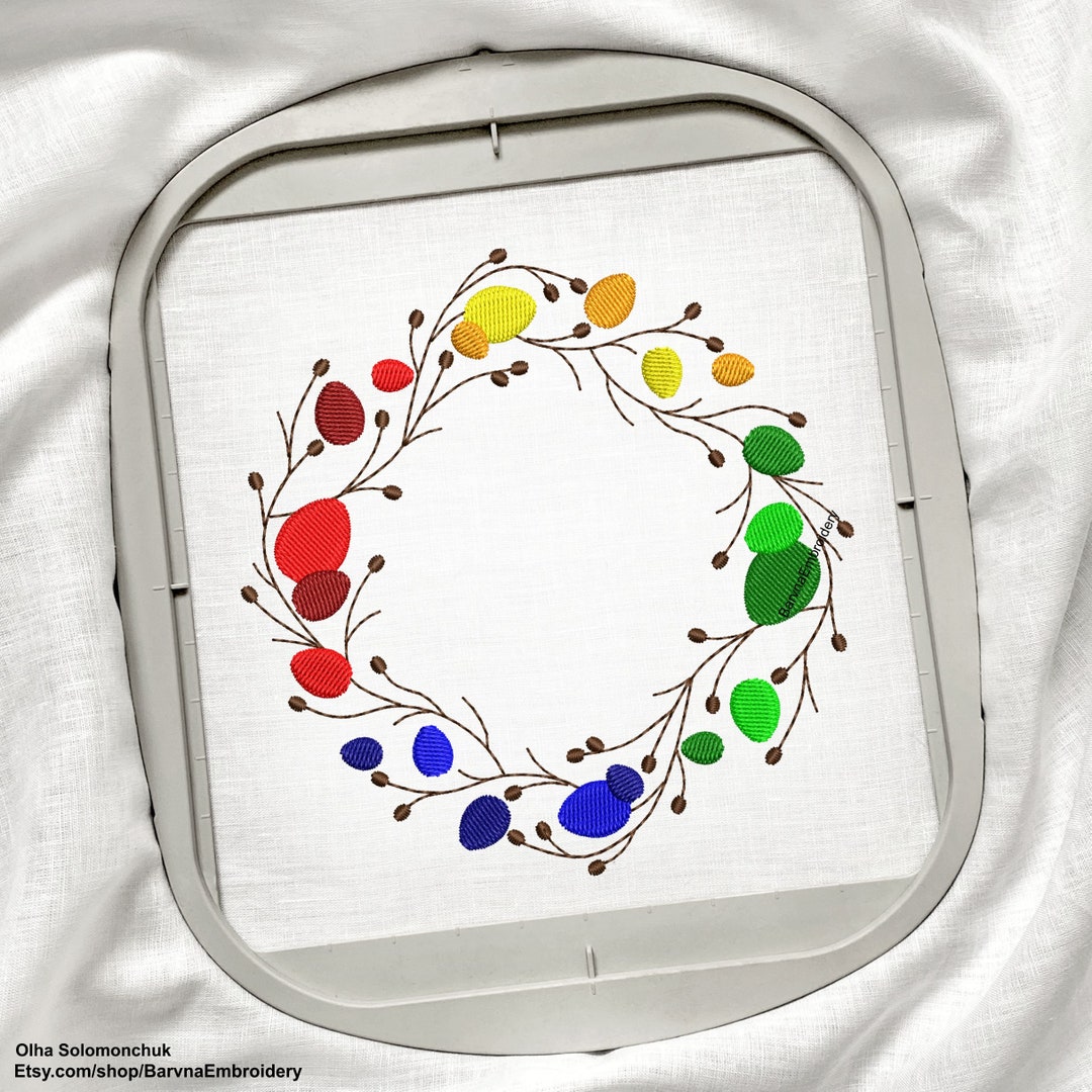 Easter Wreath Machine Embroidery Designs, Instant Download - Etsy