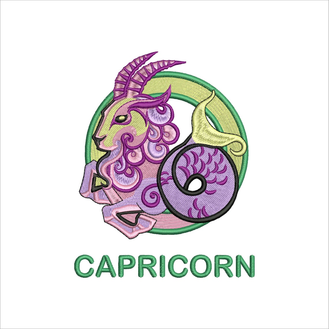 Capricorn Machine embroidery designs zodiac sign | Etsy