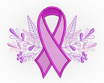 Embroidery Design Pattern Cancer Awareness Ribbon Tree - Etsy