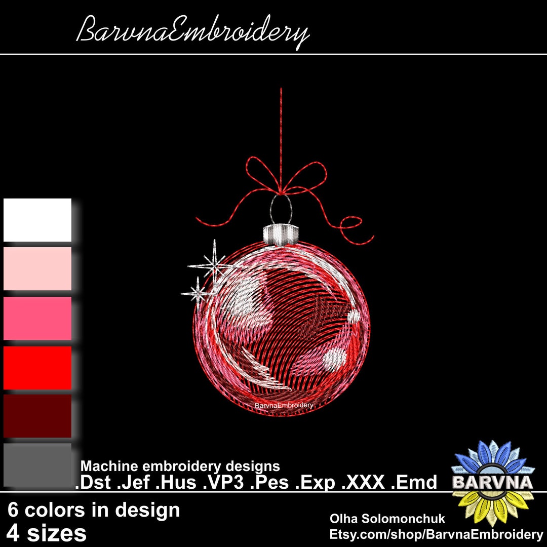 Christmas Ball Machine Embroidery Designs , Christmas Embroidery Design, Instant Embroidery - Etsy