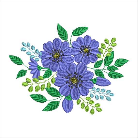 Flowers Machine embroidery designs Embroidery design for | Etsy