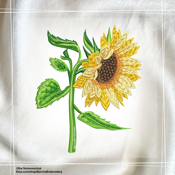 Sunflower Embroidery - Etsy