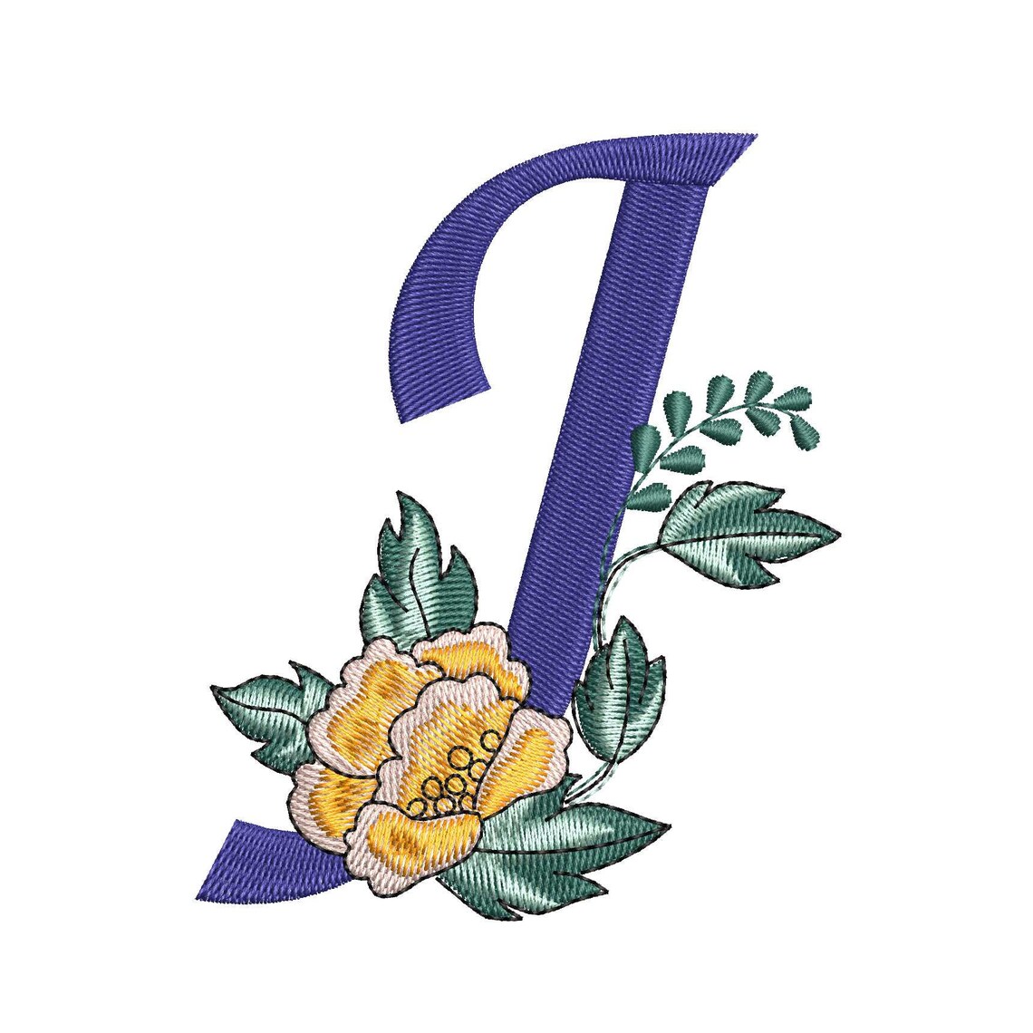 Monogram Letter J Machine embroidery designs Embroidery font | Etsy