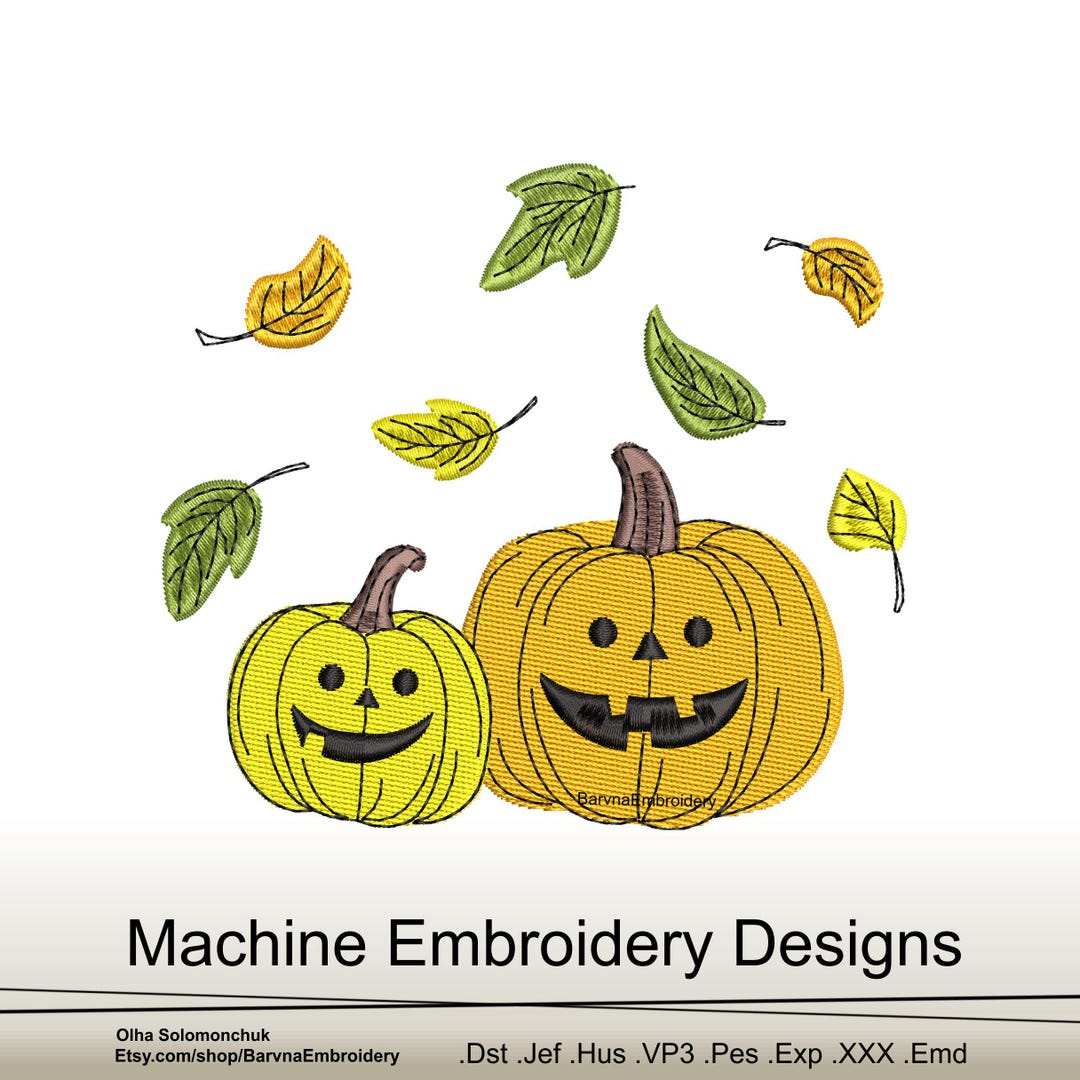 Pumpkin Machine Embroidery Designs, Fall Embroidery Files, Digital ...