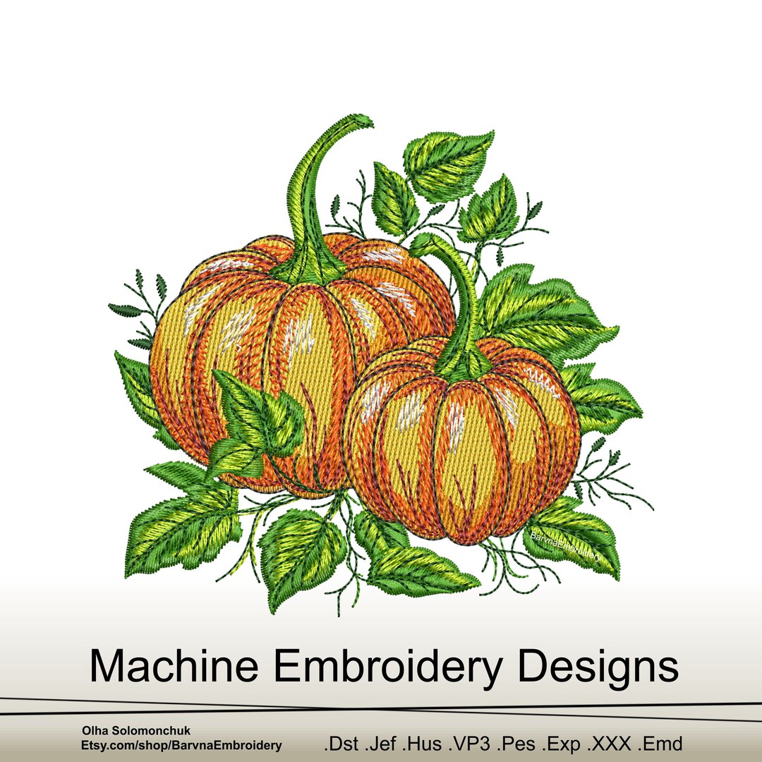 Pumpkin Embroidery Designs for Machine, Fall Embroidery Designs ...