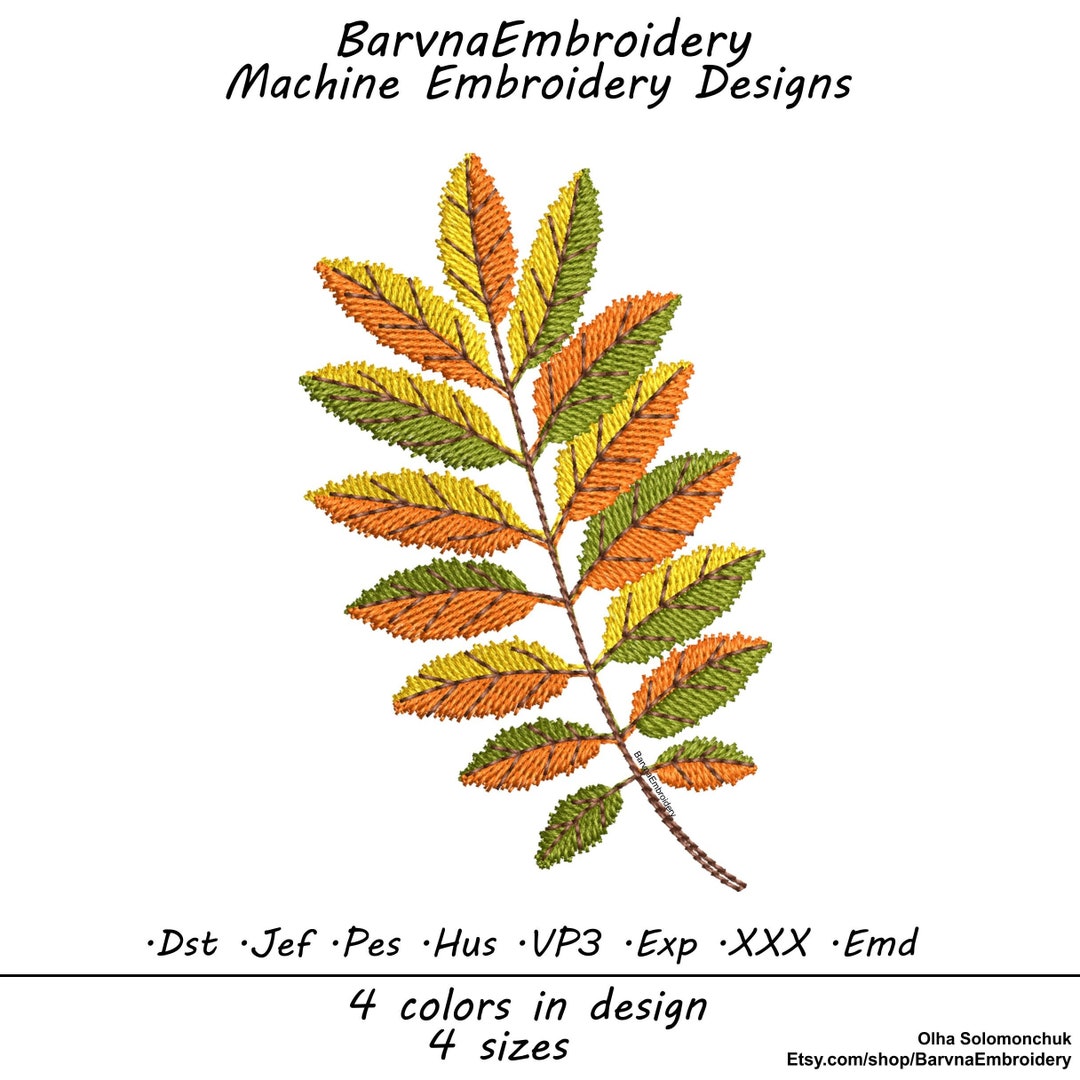 Autumn Leaves Embroidery Designs for Machine, Fall Embroidery Designs ...