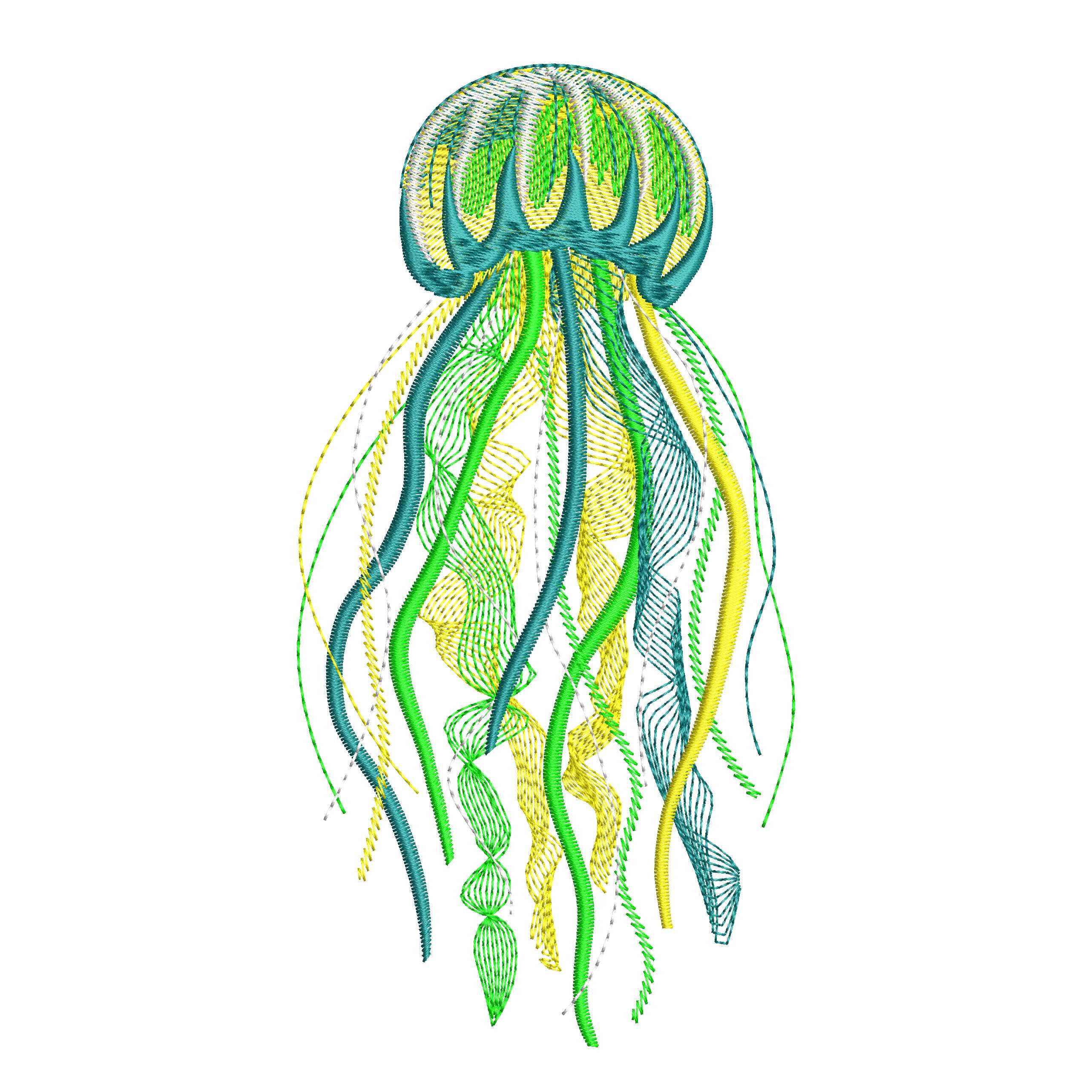 Machine Embroidery Designs Jellyfish Undersea World | Etsy