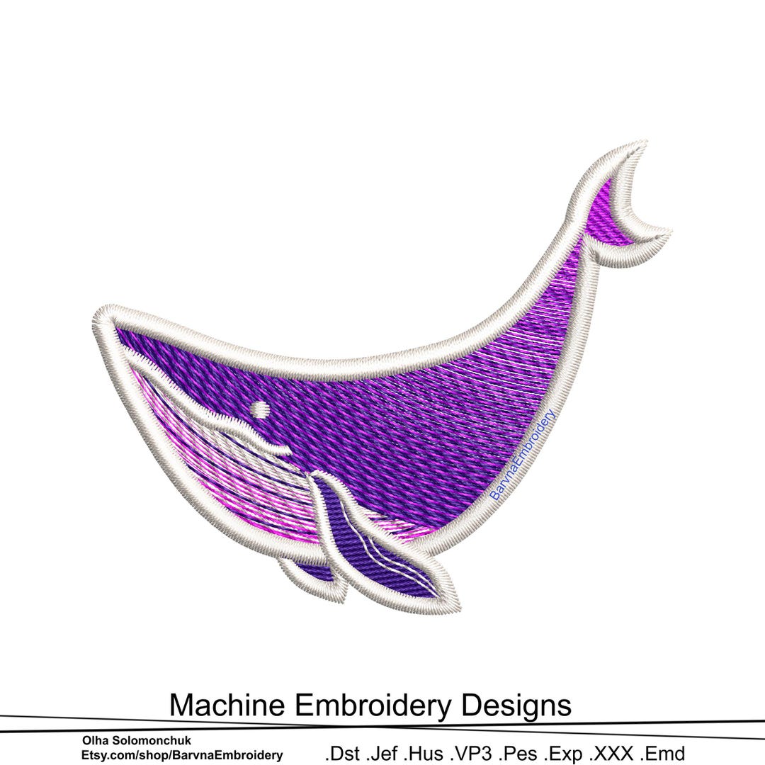 Whale Machine Embroidery Designs, Digital Download, Patch Embroidery ...