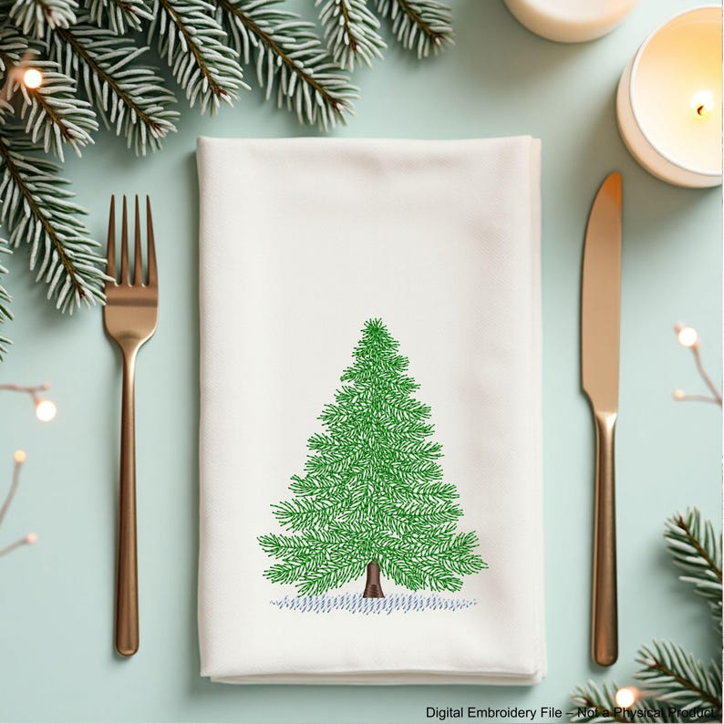 Christmas Tree Machine Embroidery Design – Two Variations, 4 Sizes Each ...