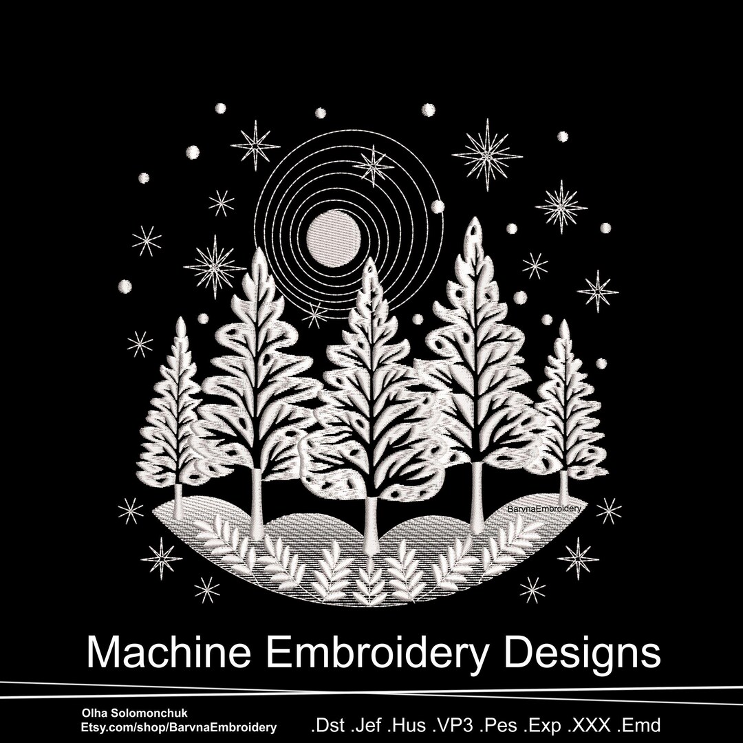 Winter Landscape Machine Embroidery Designs, Instant Download - Etsy