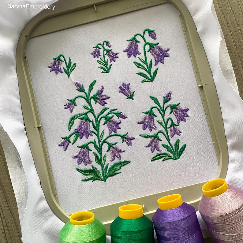 Bellflower Machine Embroidery Design, Flowers Embroidery File, Instant ...