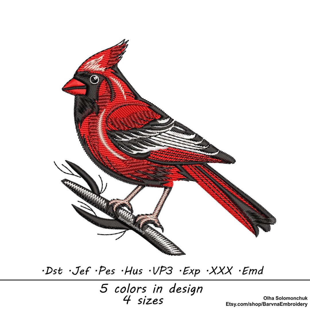 Cardinal Machine Embroidery Designs, Red Bird Embroidery Designs ...