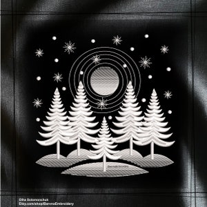 8 Winter Embroidery Designs for Machine, Winter Landscape Embroidery ...