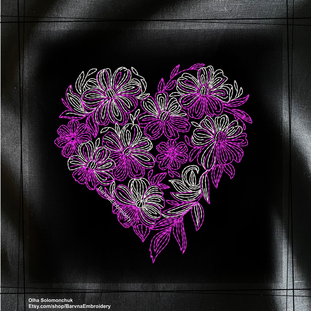 Flower Heart Machine Embroidery Designs, Love Embroidery Designs for ...