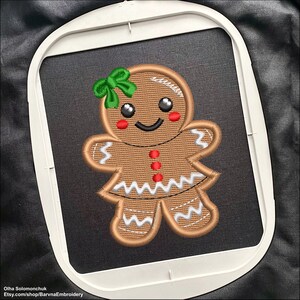 Festive Gingerbread Girl Machine Embroidery Design for Christmas ...