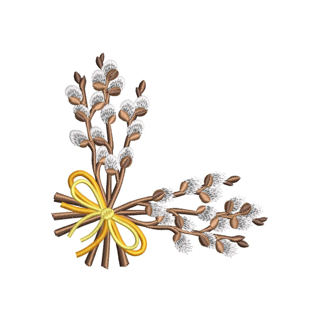 Willow Twigs Border Machine Embroidery Designs, Easter Embroidery File ...