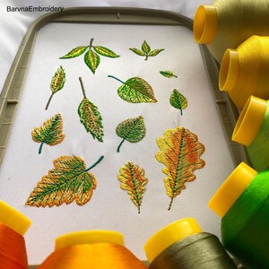 Fall Embroidery Designs, Autumn Leaves Machine Embroidery Designs, 12 ...
