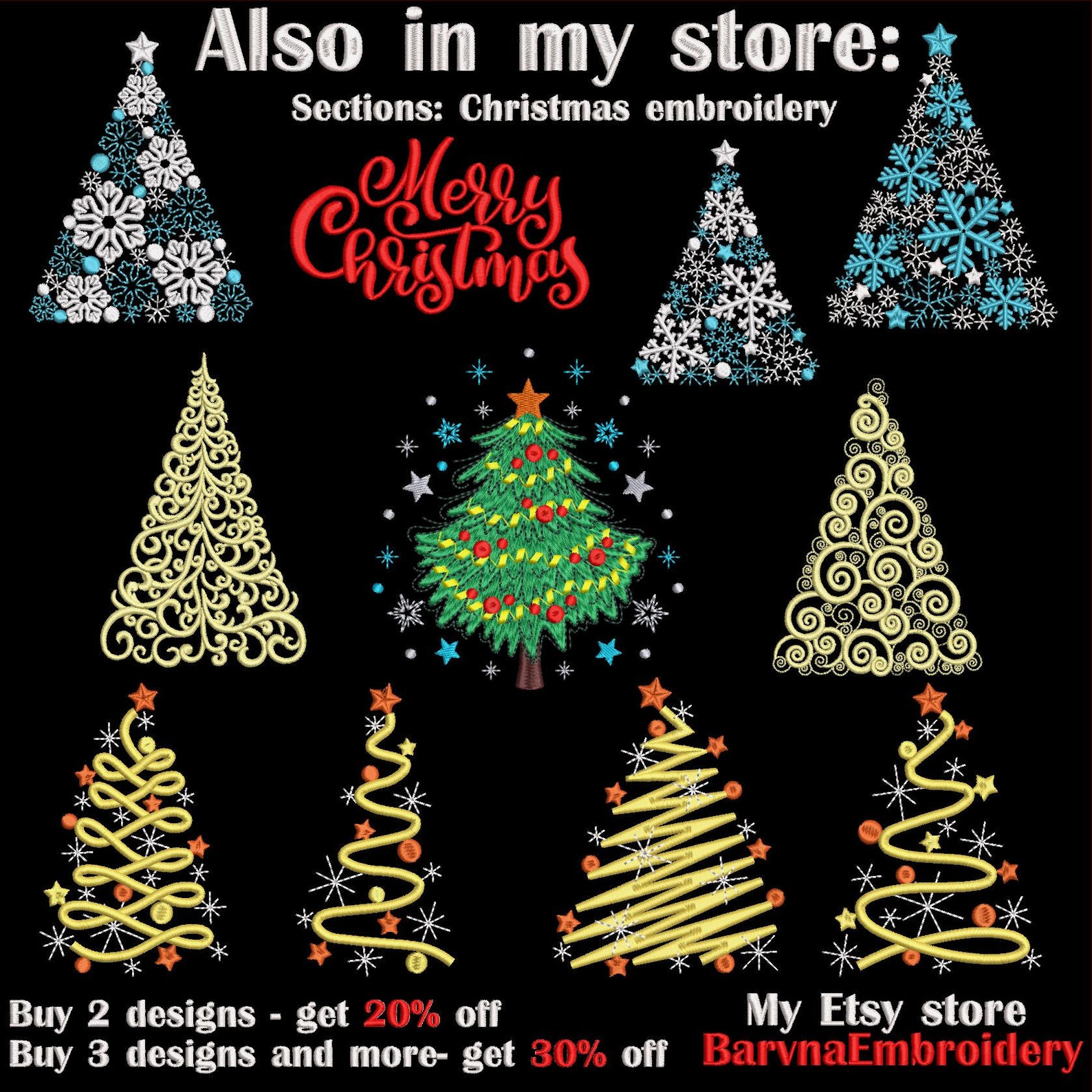 Christmas Embroidery Designs for Machine Winter Landscape - Etsy