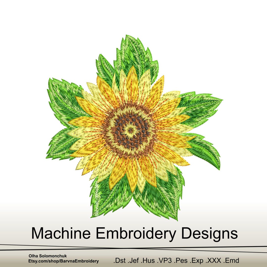 Sunflower Embroidery Design for Machine, Flowers Embroidery Design ...