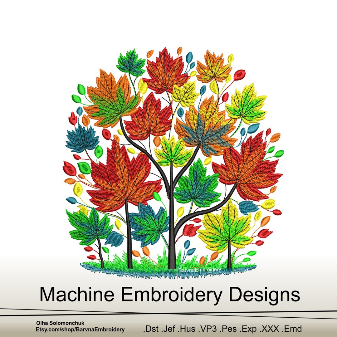 Fall Embroidery Designs, Leaves Embroidery Designs for Machine, Instant ...