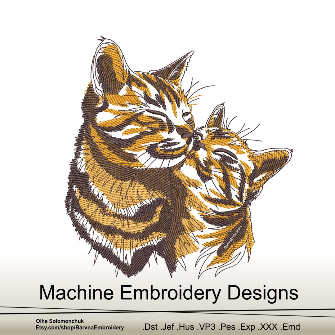 Cats Machine Embroidery Designs, Animals Embroidery Designs, Instant ...