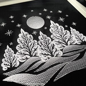8 Winter Embroidery Designs for Machine, Winter Landscape Embroidery ...