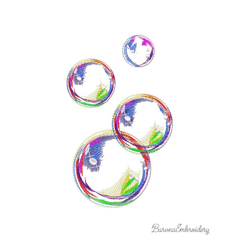 Soap Bubbles Machine Embroidery Design, Playful Embroidery Files ...