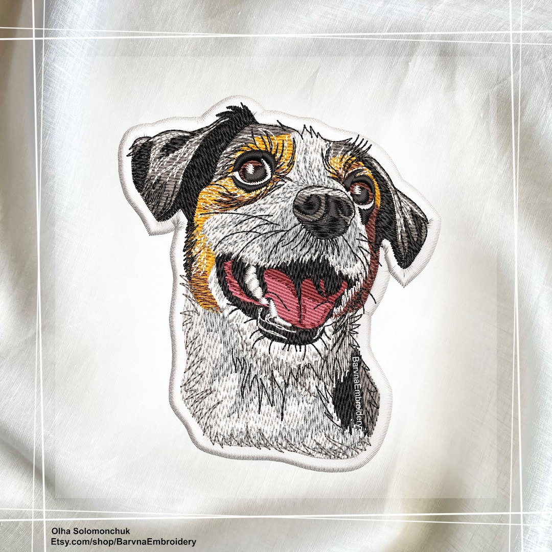 Jack Russell Terrier Embroidery Design for Machine, Patch Dog ...