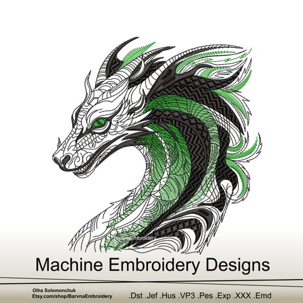 Dragon Embroidery - Etsy