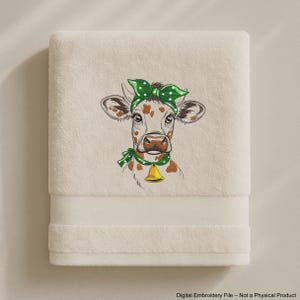 Cow Embroidery Design for Machine: Farm Animal With Bandana (digital ...