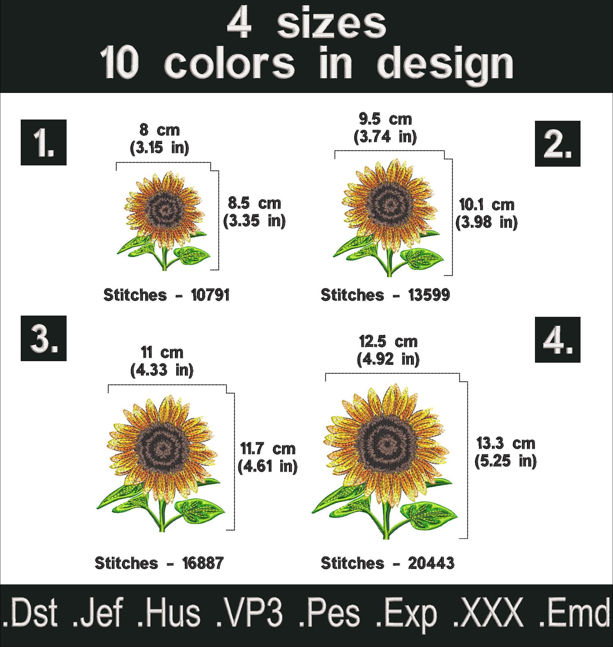 Sunflowers Machine Embroidery Designs Flowers Embroidery - Etsy