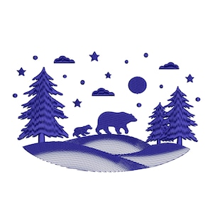 Christmas Embroidery Designs for Machine, Winter Landscape Embroidery ...