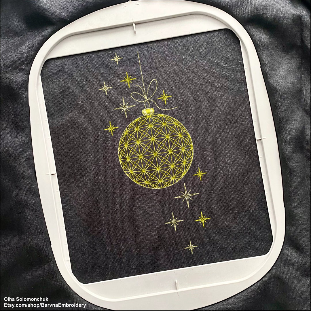 Christmas Embroidery Design Christmas Ball Machine Embroidery - Etsy