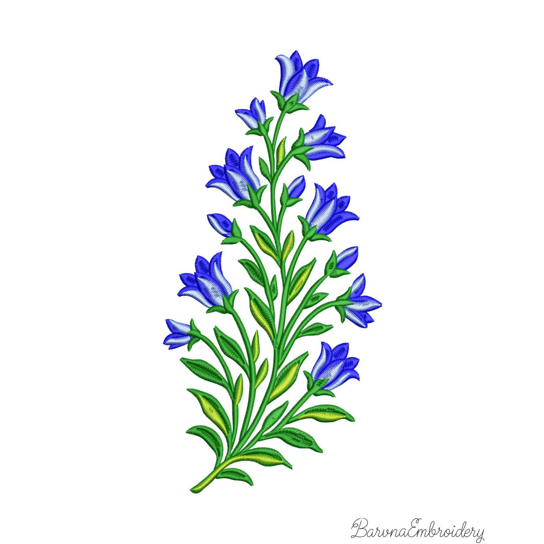 Bellflower Machine Embroidery Design, Flowers Embroidery File, Instant ...