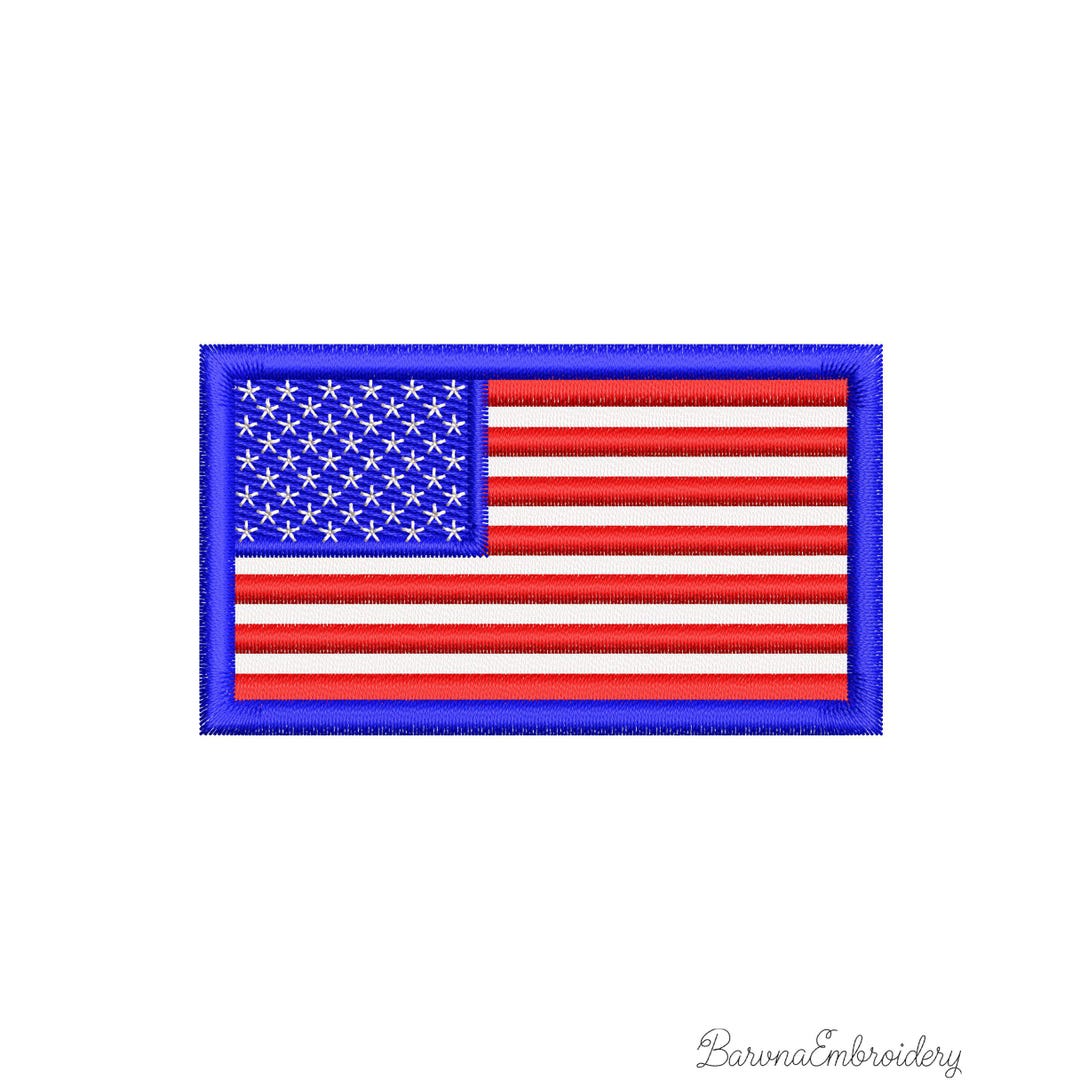 USA Flag Embroidery Design, Patriotic Machine Embroidery File, American ...