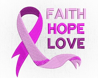 Machine Embroidery Designs Awareness Ribbon Breast Cancer | Etsy