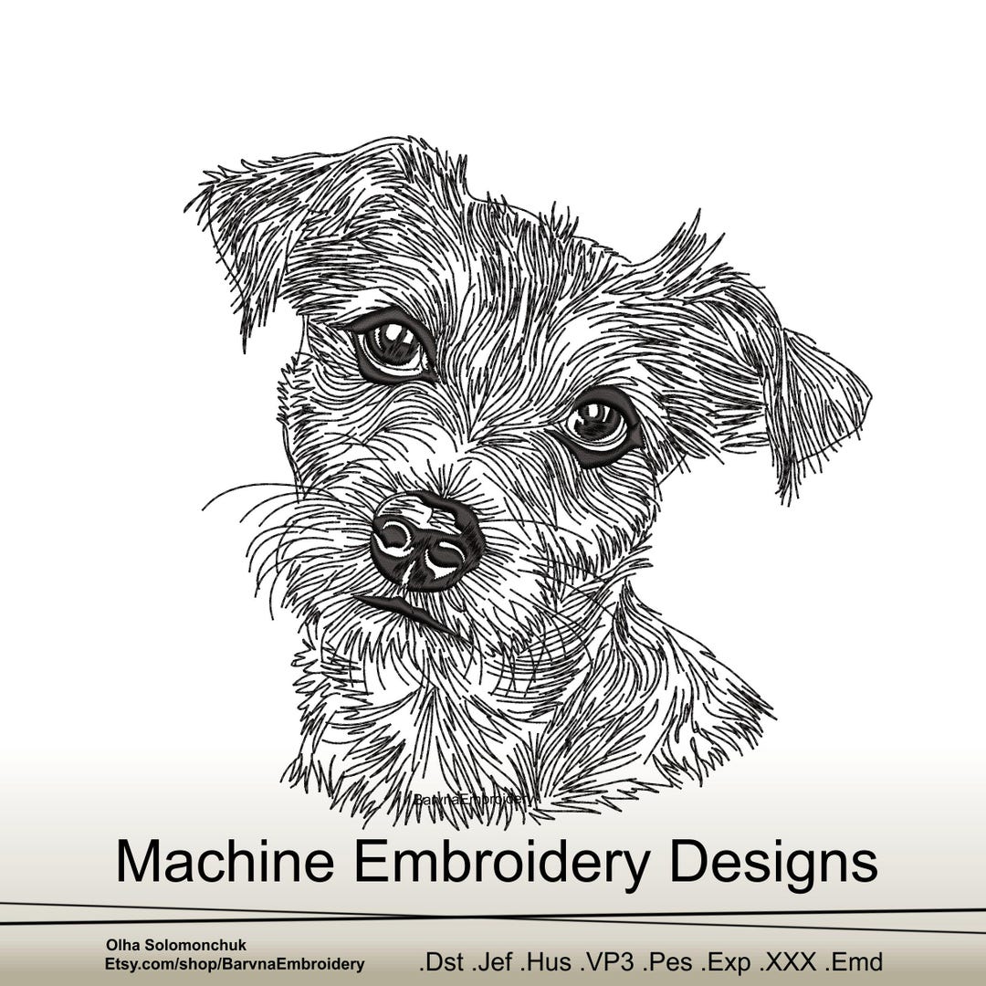 Jack Russell Terrier Embroidery Design: Machine Embroidery (instant ...