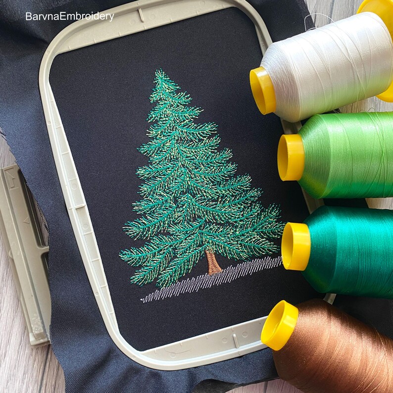 Christmas Tree Machine Embroidery Design – Two Variations, 4 Sizes Each ...