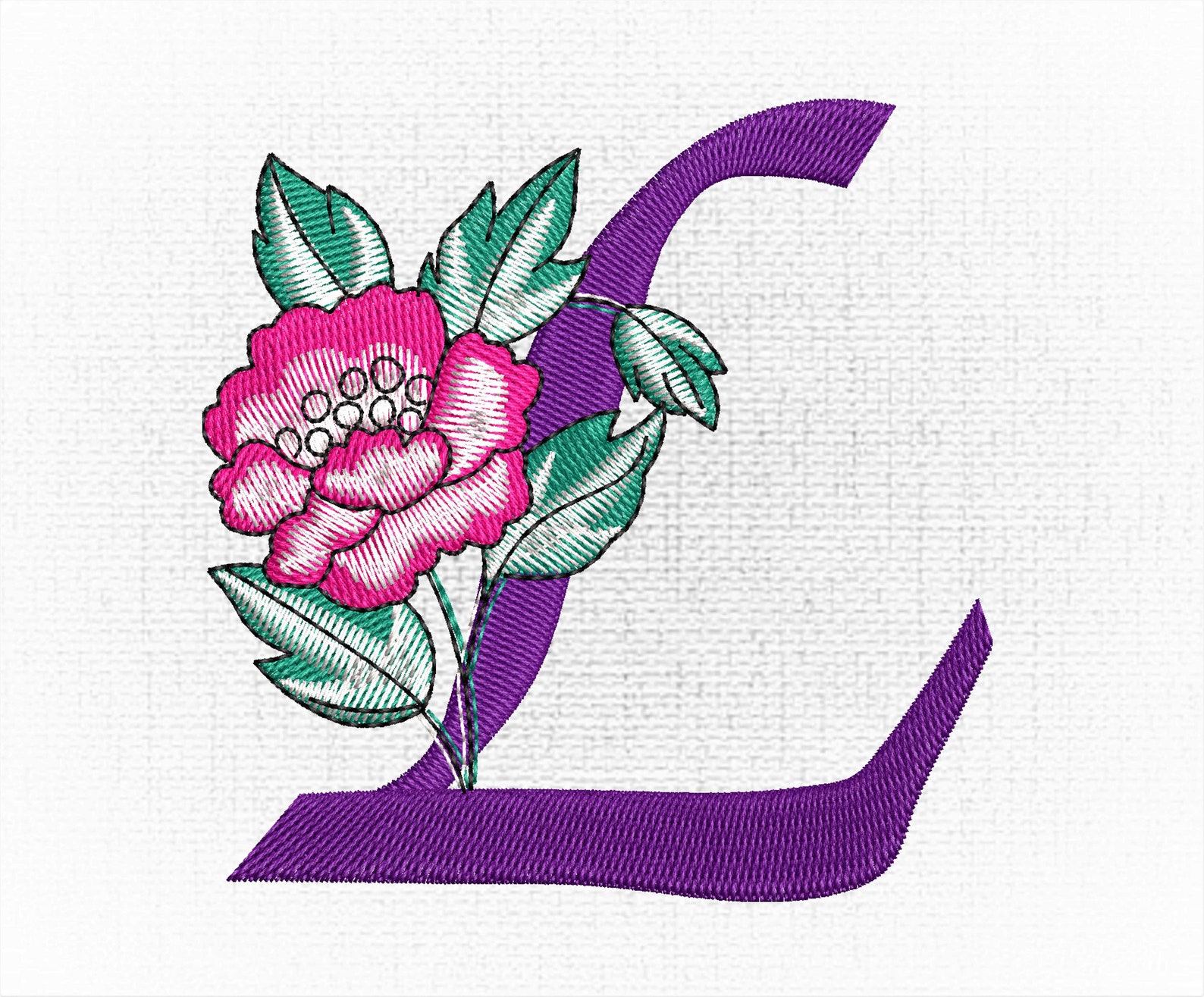 Monogram Letter L Machine embroidery designs Embroidery font | Etsy