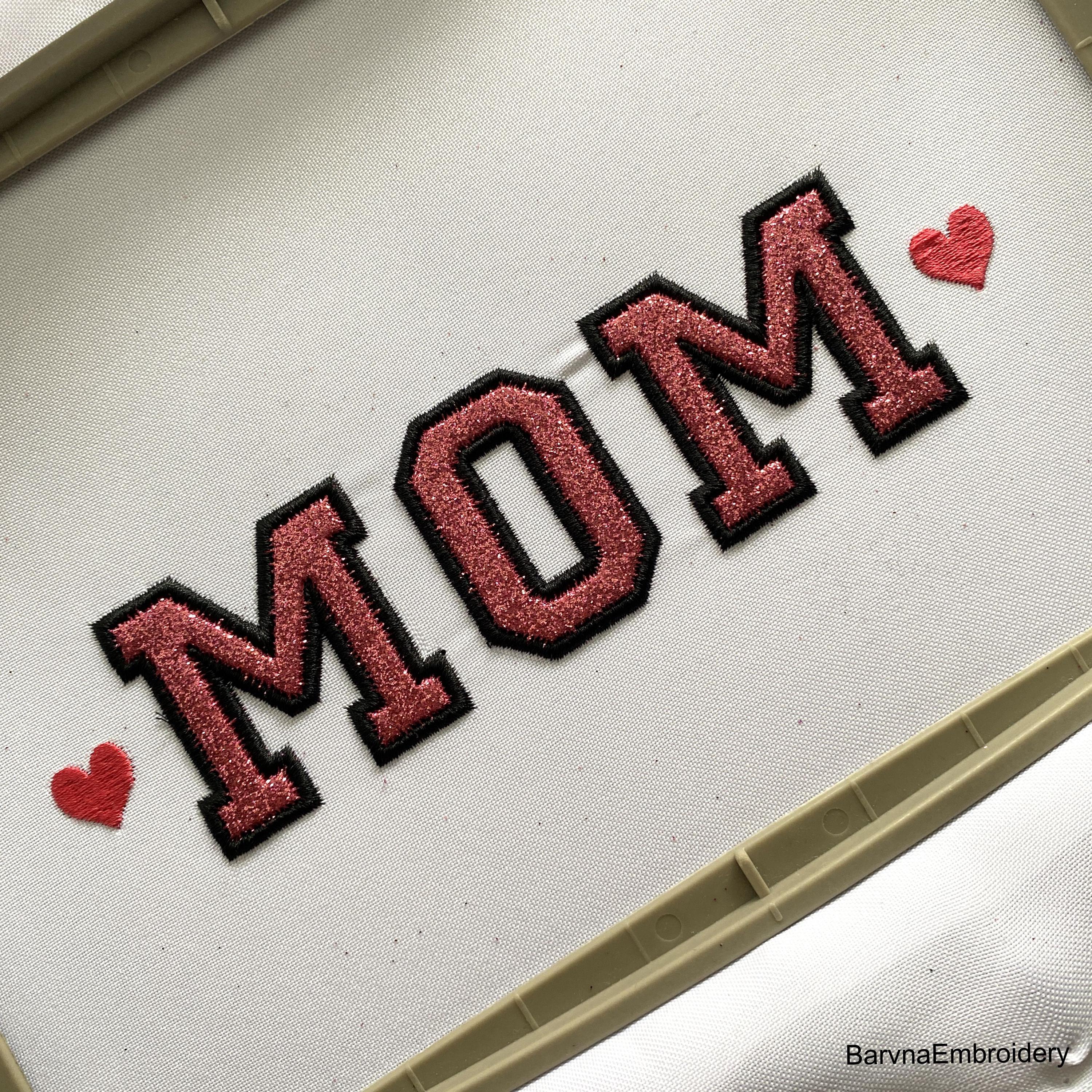 Mom Applique Machine Embroidery Design, Mothers Day Embroideryfoles ...