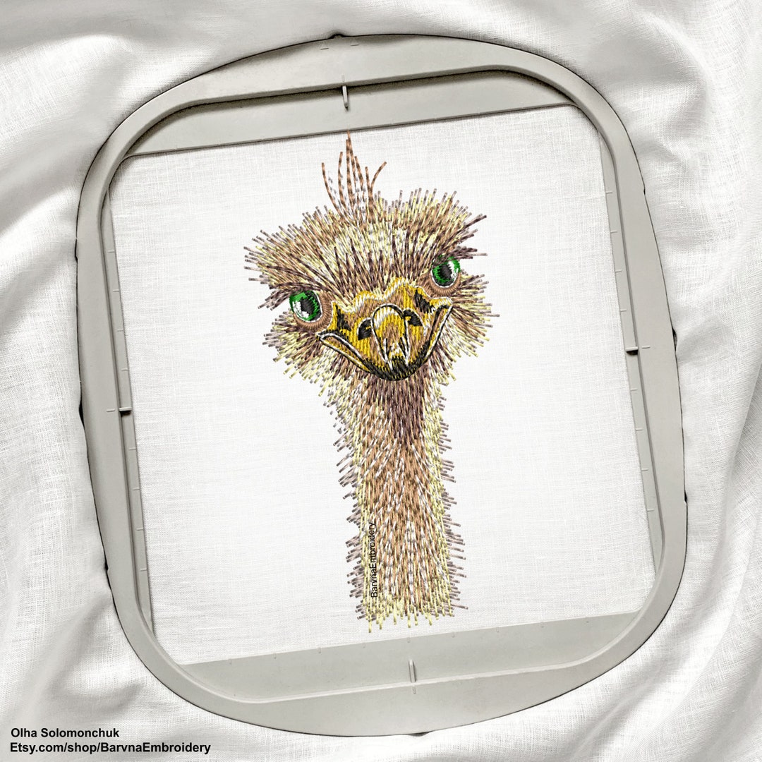 Ostrich Machine Embroidery Designs Ostrich Embroidery Files Instant