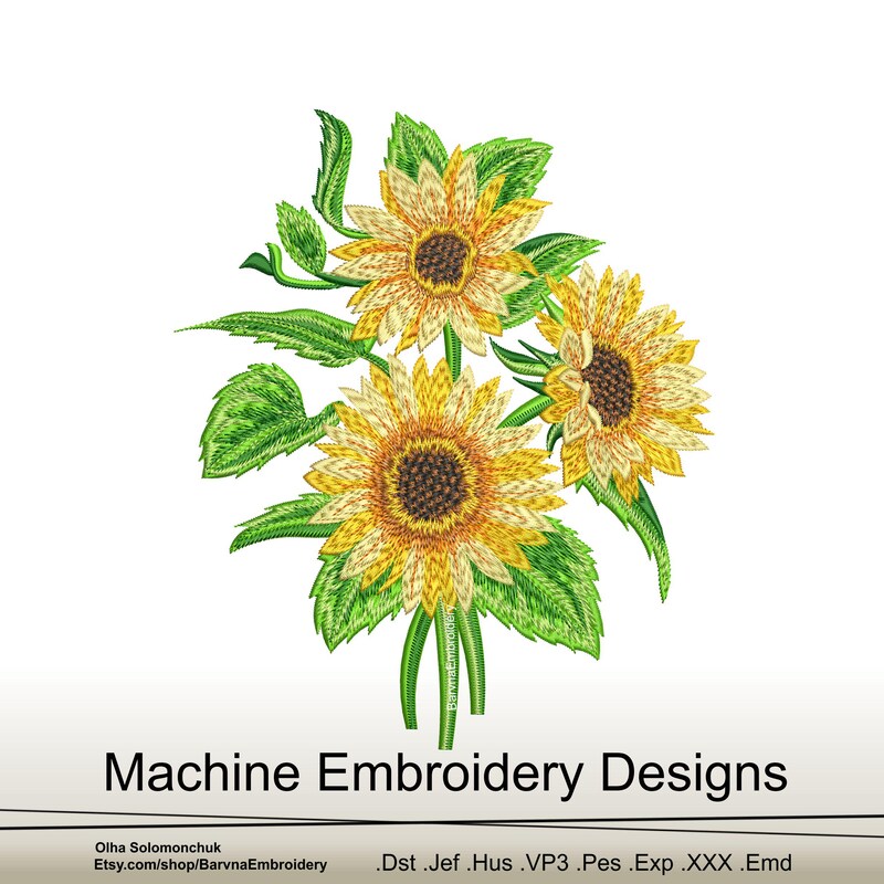 Sunflower Embroidery - Etsy
