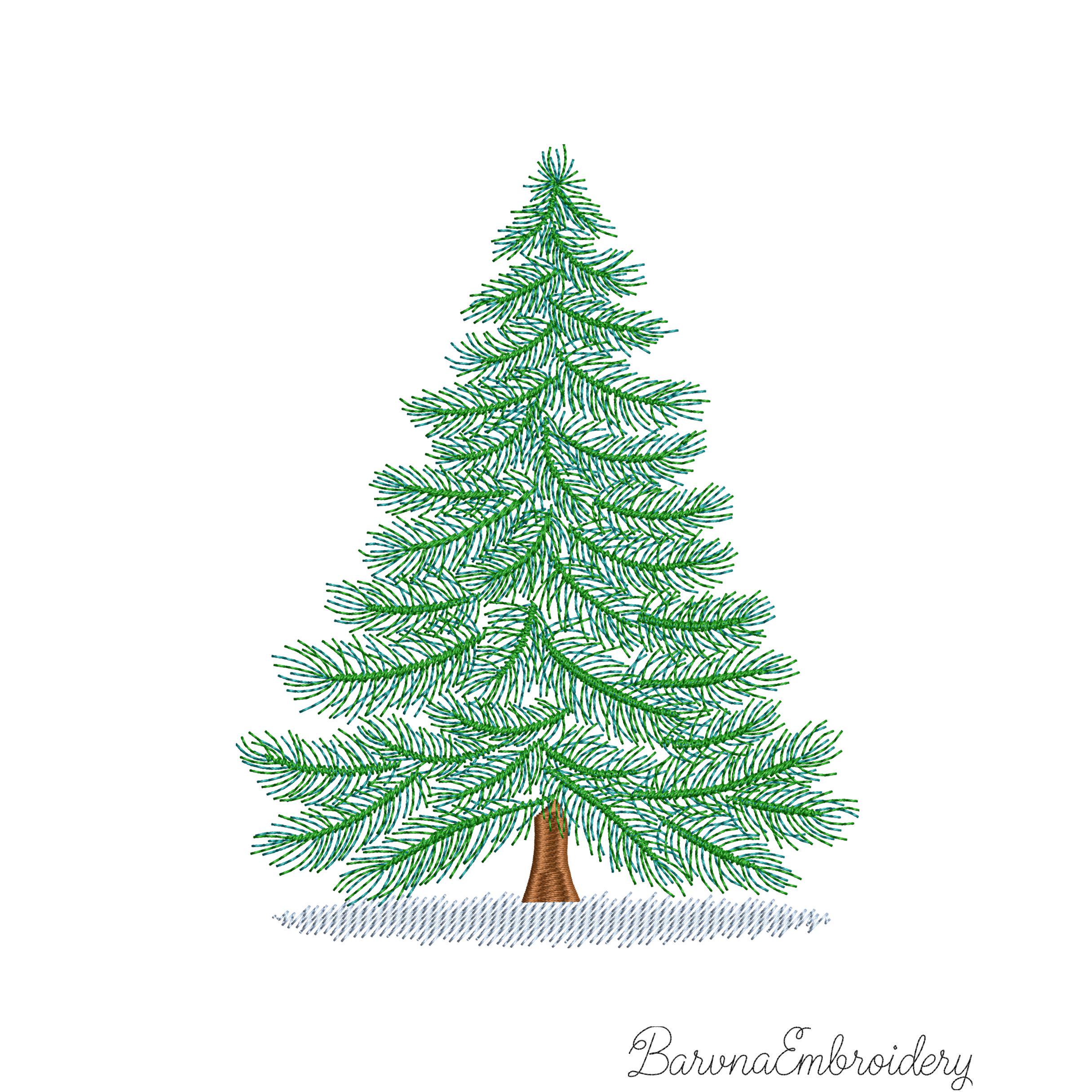 Christmas Tree Machine Embroidery Design – Two Variations, 4 Sizes Each ...