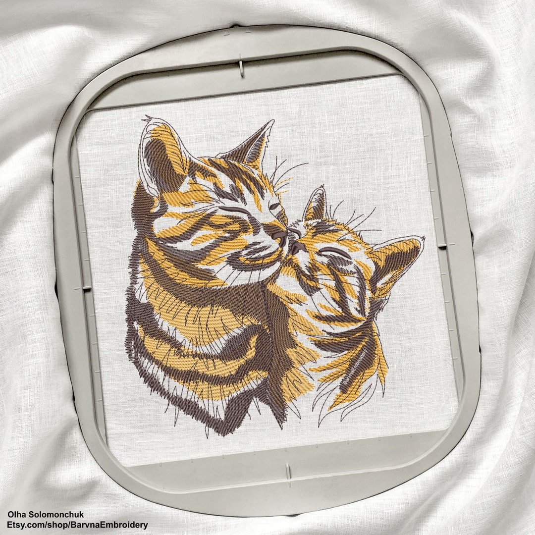 Cats Machine Embroidery Designs, Animals Embroidery Designs, Instant ...