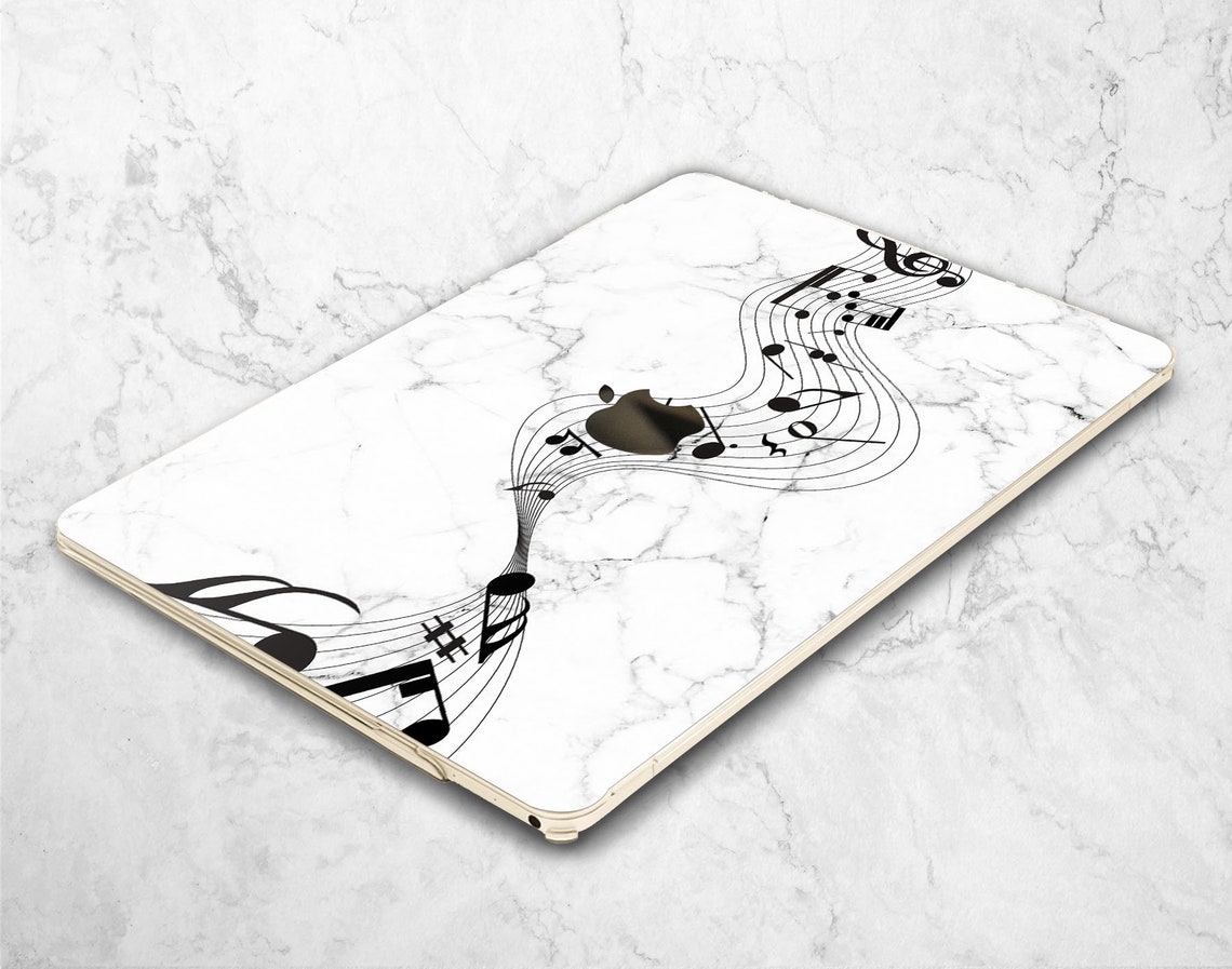 Musical Notes Laptop Cover White Marble Macbook 12 Cover Mac - Etsy