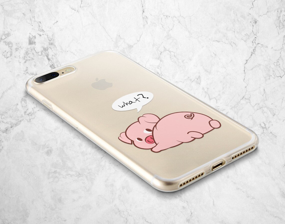 Cute Pig Phone Case iPhone X funny kawaii Animal Cases Xs | Etsy
