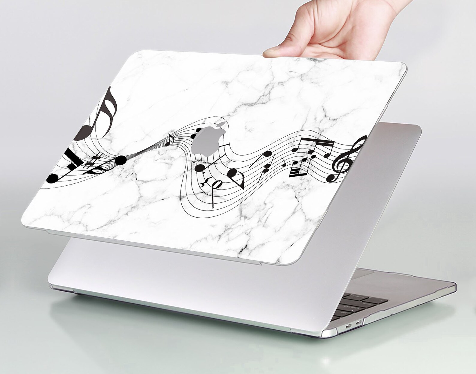 Musical Notes Laptop Cover White Marble Macbook 12 Cover Mac - Etsy